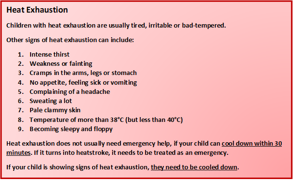 Heat Health Advice for those with children - Health Protection ...